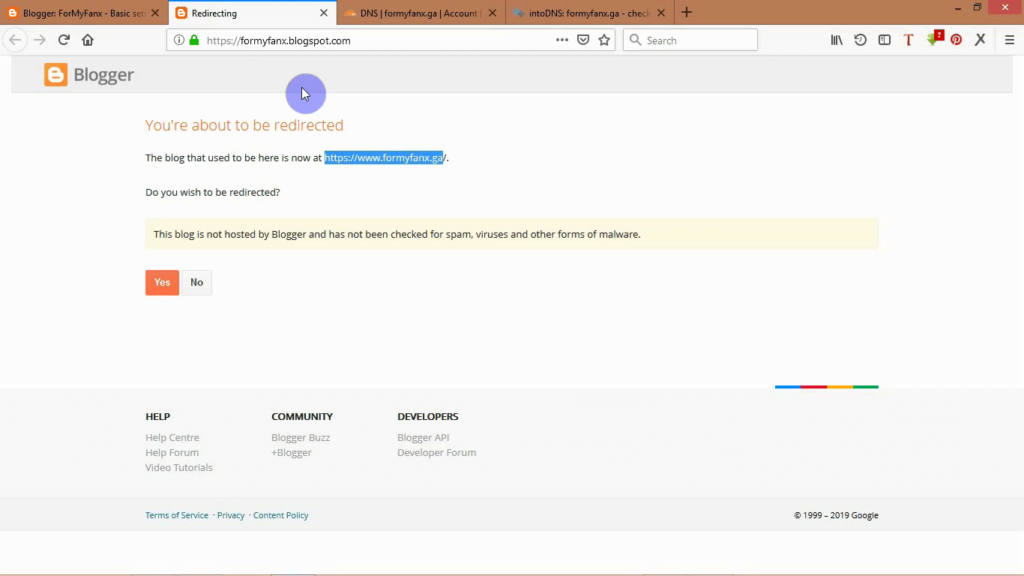 How to Get Rid Of Blogger Redirecton Notice Page